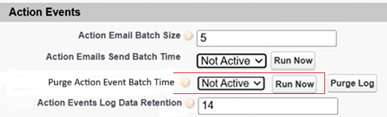 Action events log