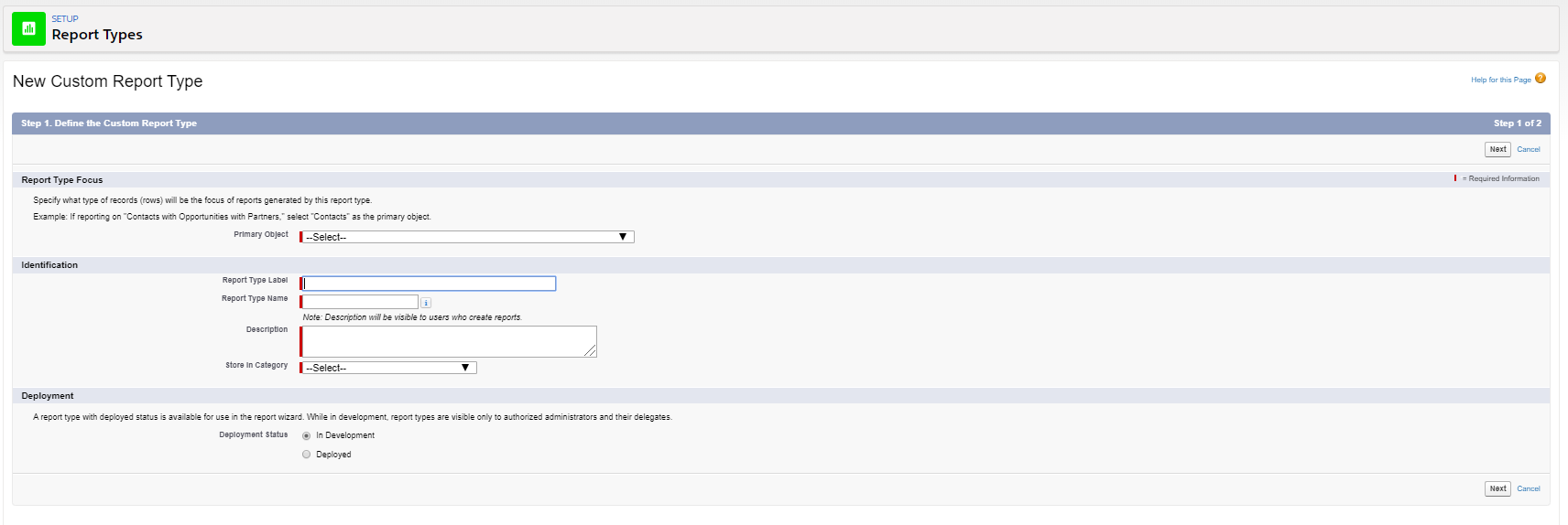Create a custom report type